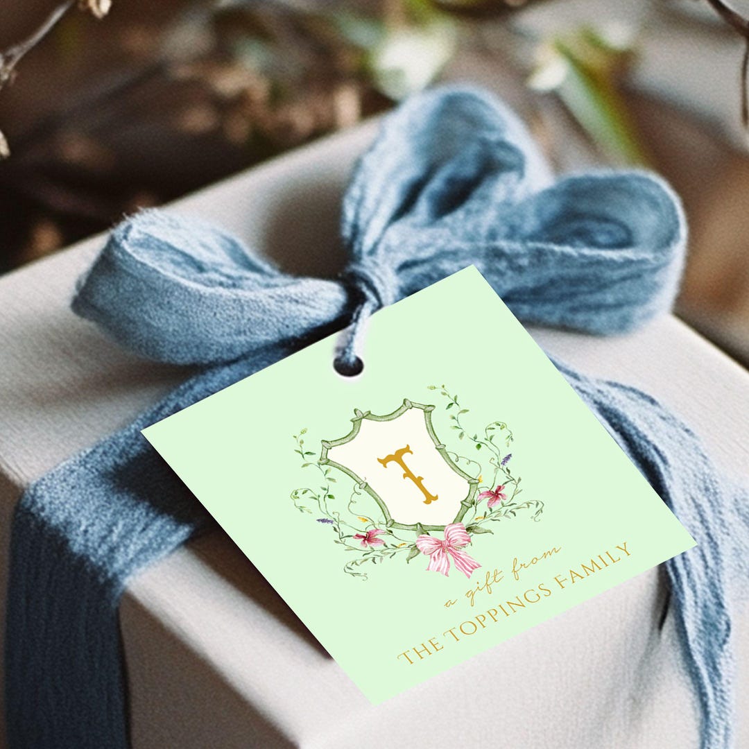 Personalized Monogram Gift Tags - Custom Initials, Wedding Favor ...