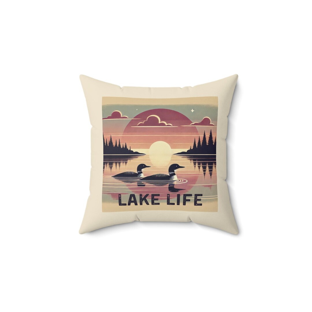 Lake Life Loon Pillow Lake Cabin Pillow and Decor Cottage Lake Decor - Etsy