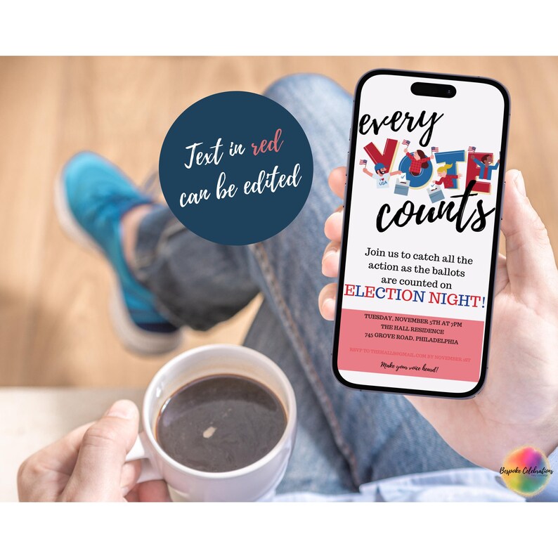 Mobile-friendly Election Results Party Invitation every Vote Counts ...