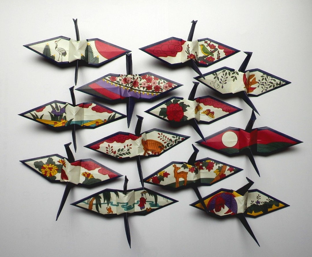 Flower Card Design - 48 Large Origami Cranes Origami Paper Cranes ...