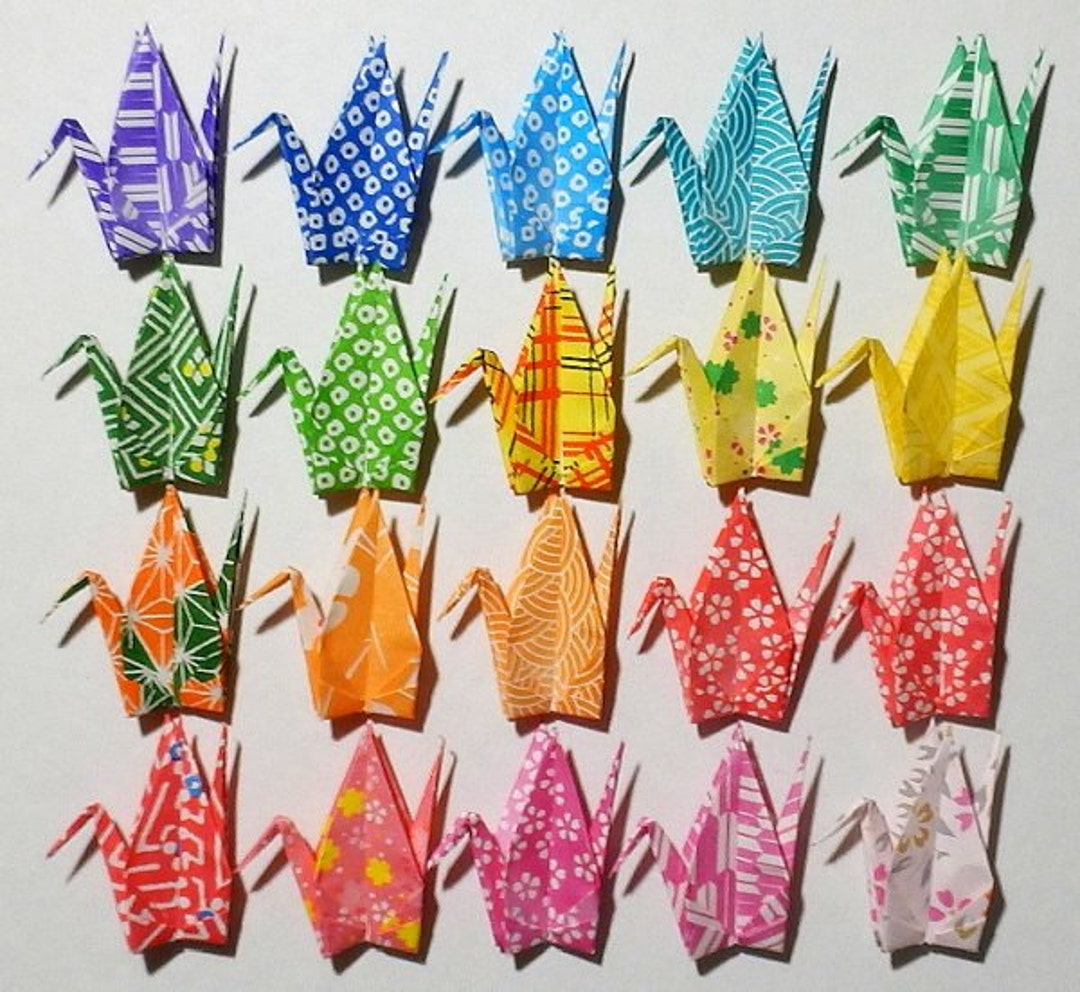 100 Small Origami Cranes Origami Paper Cranes Made of 7.5cm 3 Inches ...