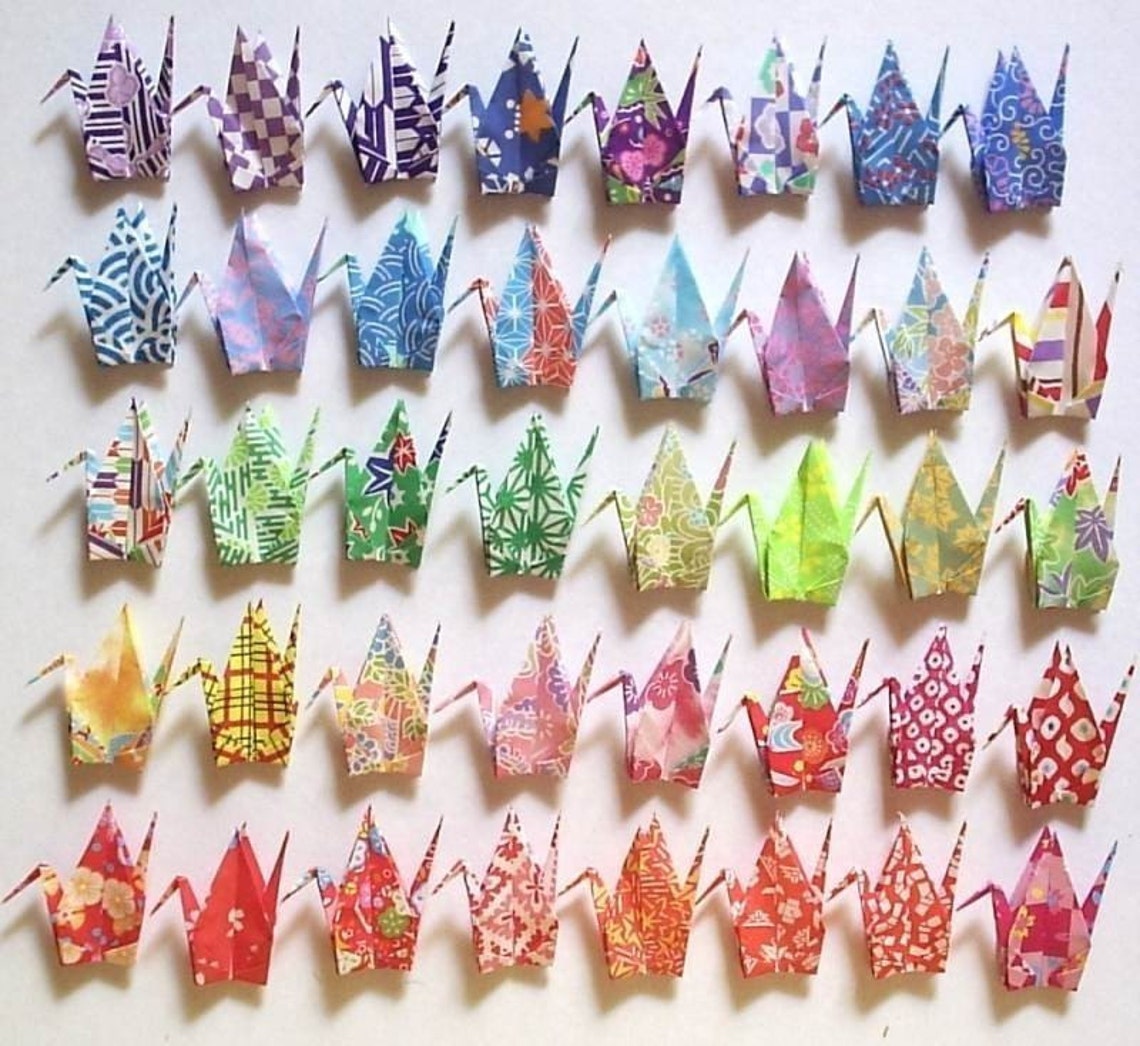 40 Small Origami Cranes Origami Paper Cranes Origami Crane - Etsy