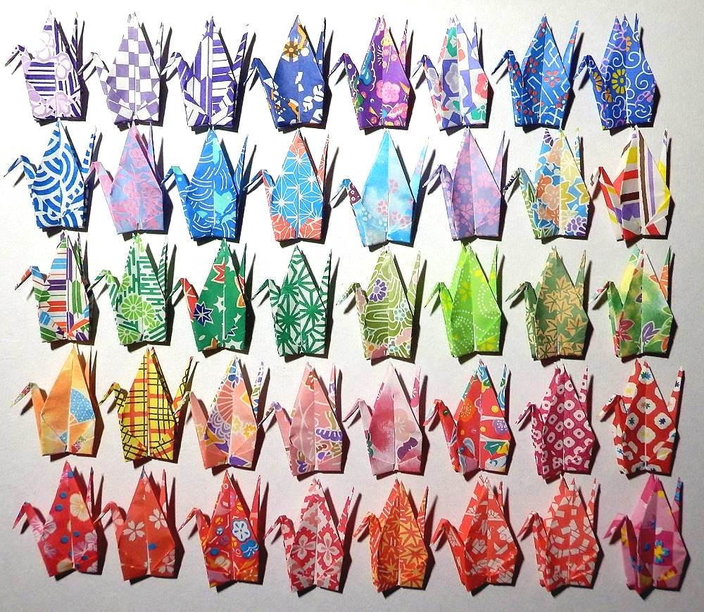 40 Small Origami Cranes Origami Paper Cranes Origami Crane - Made of 7 ...
