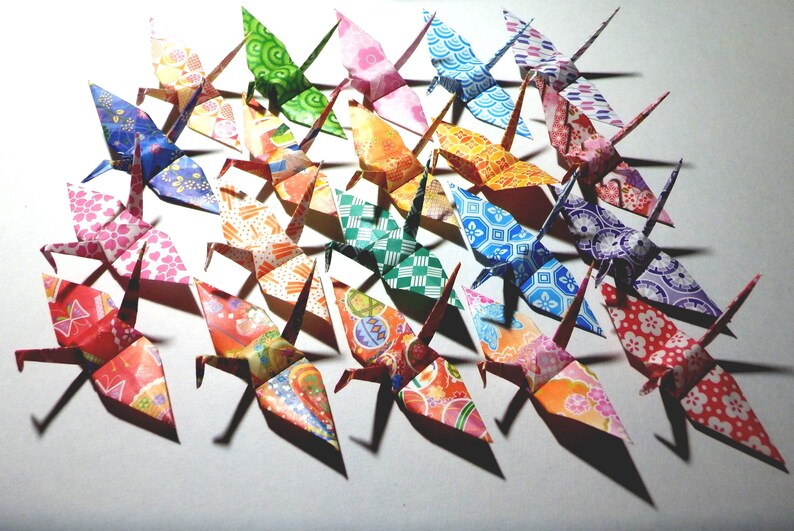 100 Small Origami Cranes Origami Paper Cranes Made of 7.5cm - Etsy