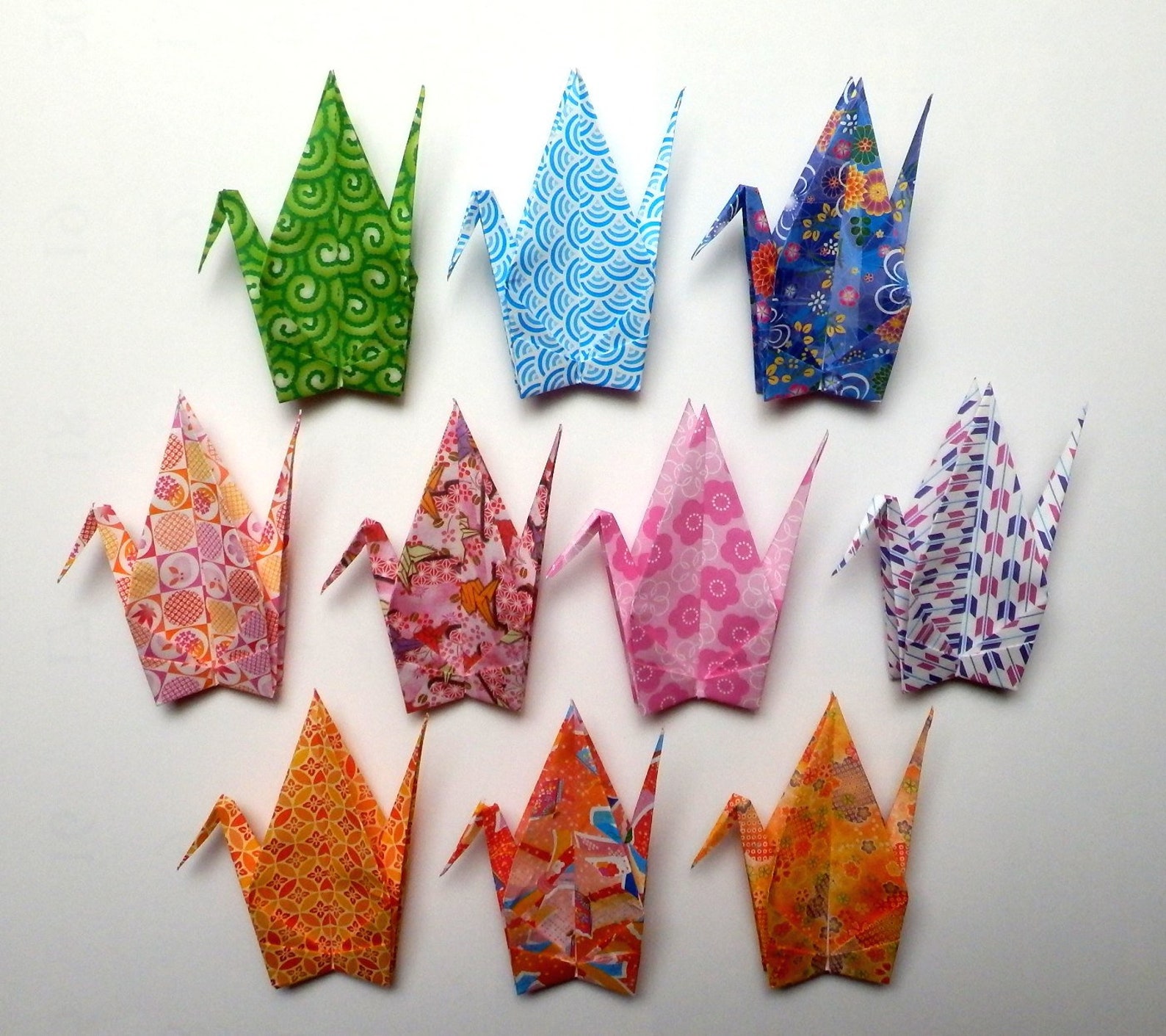 100 Large Origami Cranes Origami Paper Cranes Made of 15cm 6 - Etsy