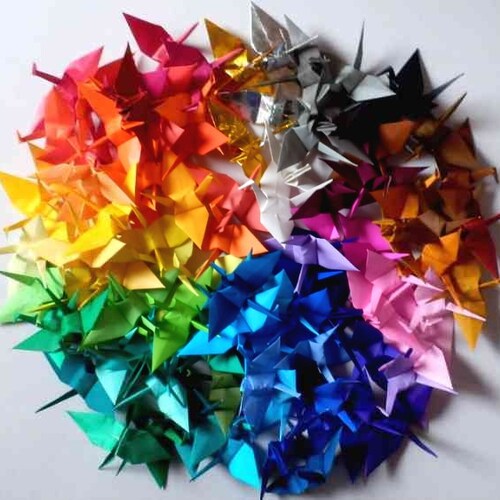 100 Small Origami Cranes Origami Paper Cranes Made of 7.5cm | Etsy