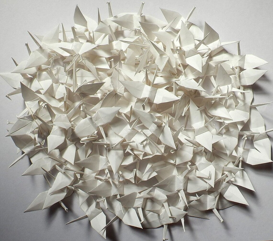 100 Small Origami Cranes Origami Paper Cranes Made of 7.5cm | Etsy