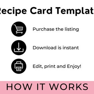 Personalized Recipe Cards, 4x6 Recipe Card Template Canva, Recipe ...