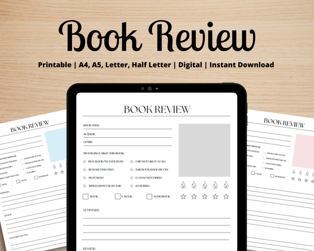 Printable Book Review Pages, Reading Tracker, Printable Reading Journal ...