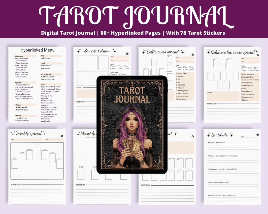 Digital Daily Tarot Journal, DIGITAL Tarot Planner Workbook, Daily Card ...