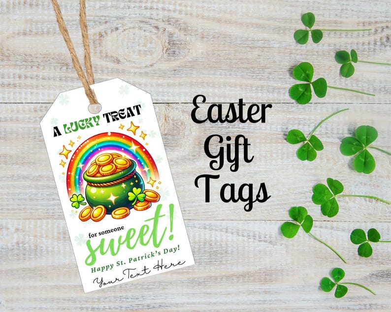 St. Patrick Day Gift Tags, Printable St Patrick's Day Gift Tag, Instant ...