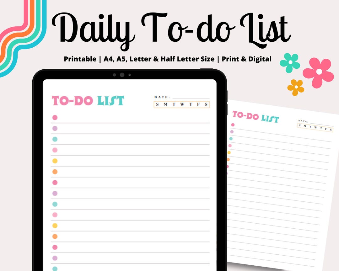 To-do List Printable, Task Management Template, Daily Planner ...