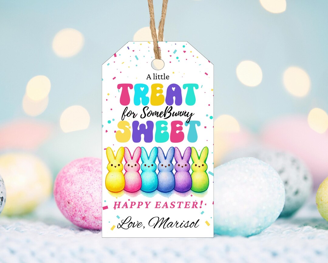 EDITABLE Peeps Easter Candy Gift Tags, Easter Peeps Printable, Kids ...