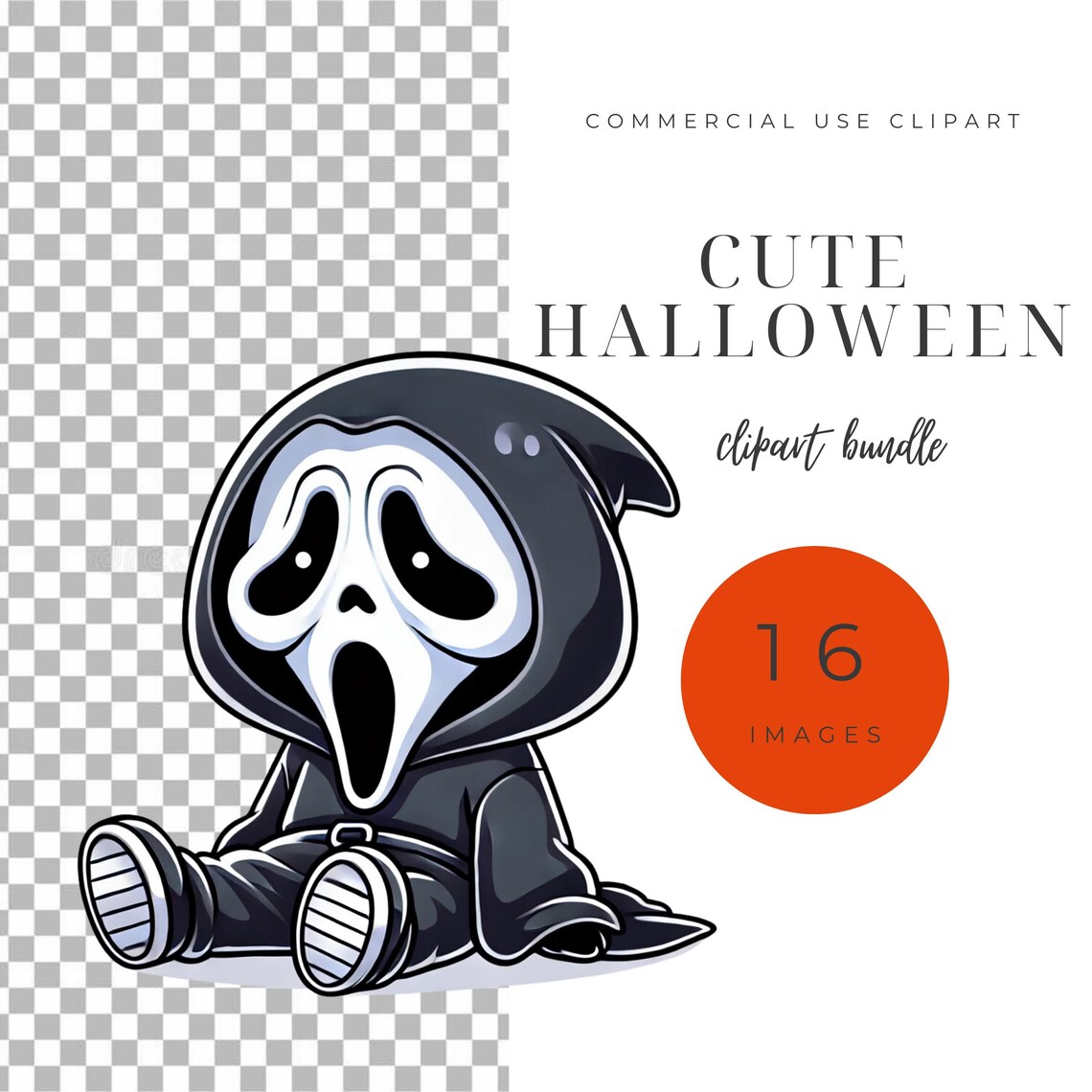 Spooky Cute Clipart, Watercolor Spooky Clipart, Cute Halloween Clipart Bundle, Cute Halloween ...