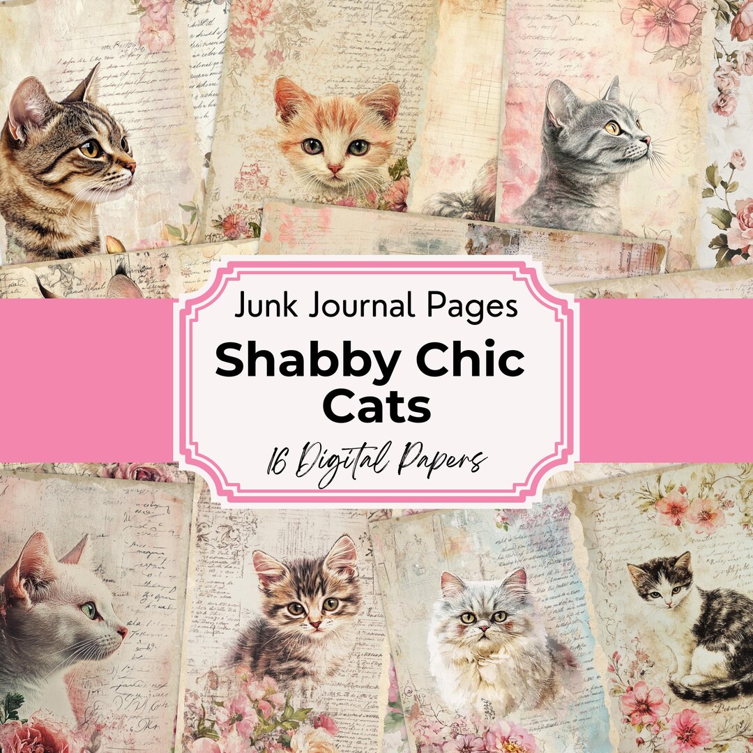 Cat Junk Journal Digital Pages, Junk Journal Printable, Digital ...