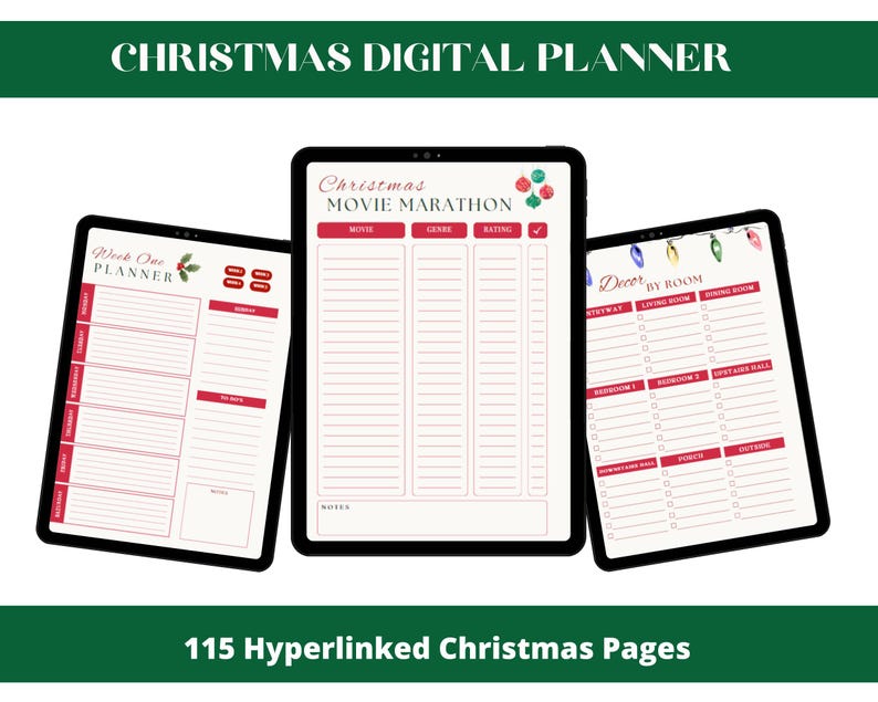 Goodnotes Christmas Planner, Digital Christmas Planner, 2024 Holiday ...