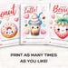 Cute Kawaii Valentines Cards, Cute Food Printable Valentine's Day Cards ...