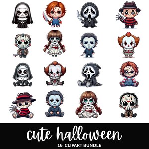 Spooky Cute Clipart, Watercolor Spooky Clipart, Cute Halloween Clipart ...