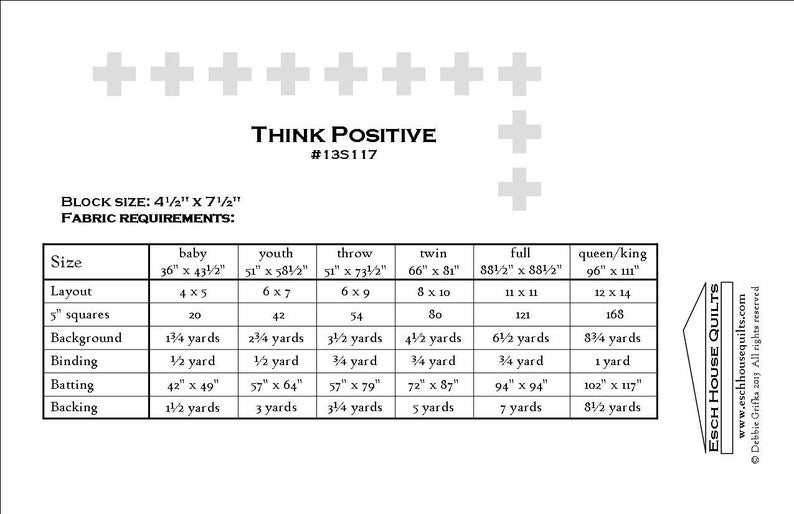 Think Positive PDF Quilt Pattern - Etsy