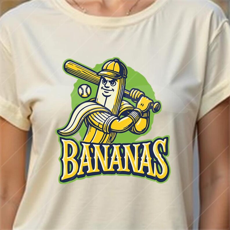Let’s Go Bananas Baseball PNG SVG Bundle, Funny Banana Sports Team ...