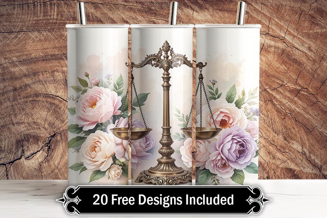 Elegant Law School Tumbler Wrap, 20oz Skinny Sublimation Design for ...