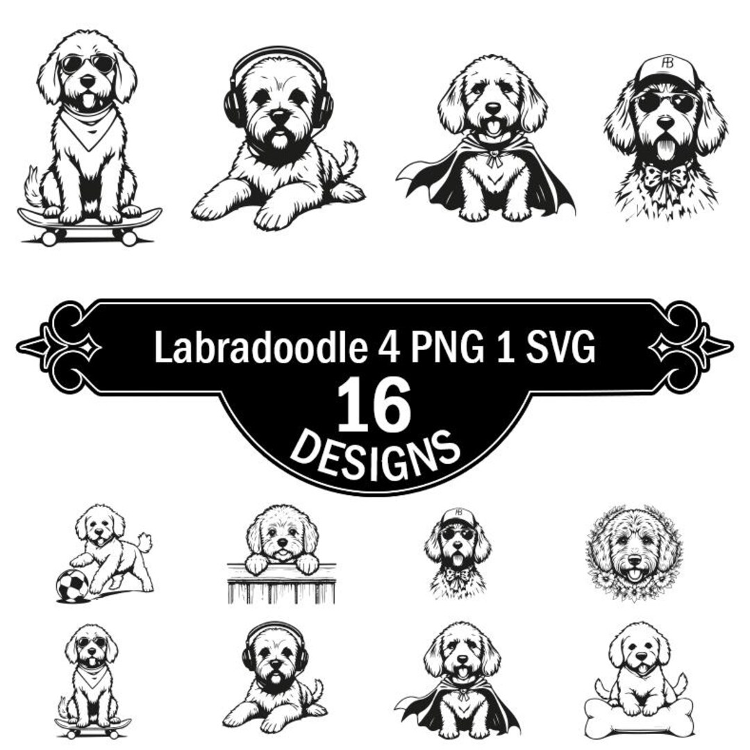 Labradoodle SVG PNG Instant Download, Vector Line Art for Cricut, Laser ...