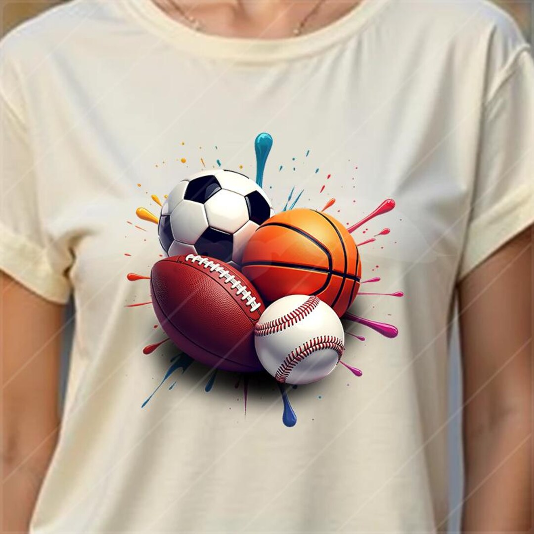 Sports Balls PNG Bundle, Soccer & Football Clipart, Game Day Shirt PNG ...