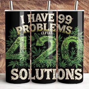 Weed Tumbler Wrap, Marijuana Skinny Tumbler PNG, 420 Sublimation Design ...