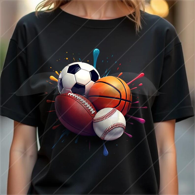 Sports Balls PNG Bundle, Soccer & Football Clipart, Game Day Shirt PNG ...