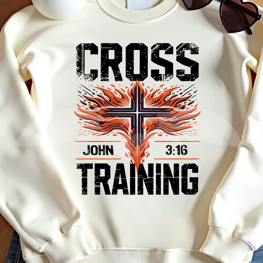 Christian Cross With Flames PNG SVG, Religious Sublimation Design, Fire ...