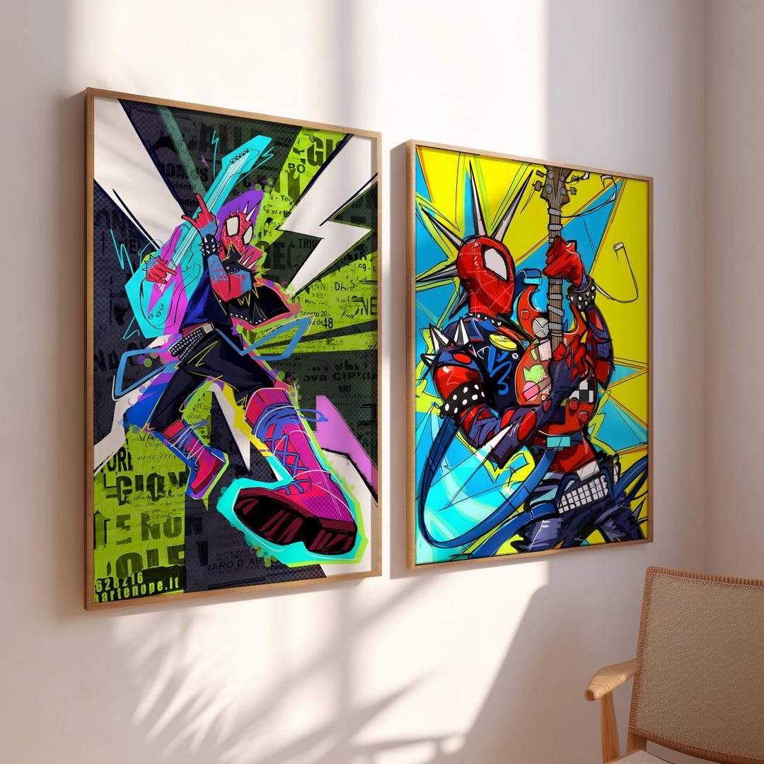 Punk Rock Star Spiderman Poster the Spider Verse Spider Punk Movie Film ...