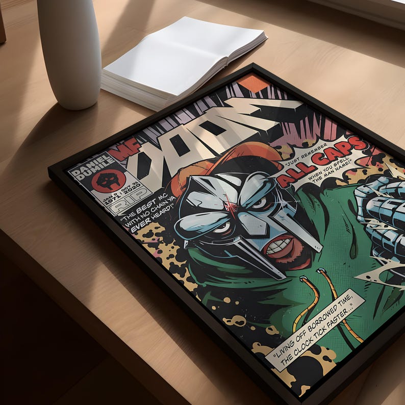 Hip Hop 90s MF Doom Comic Cover Print MF DOOM Classic Cover Retro ...