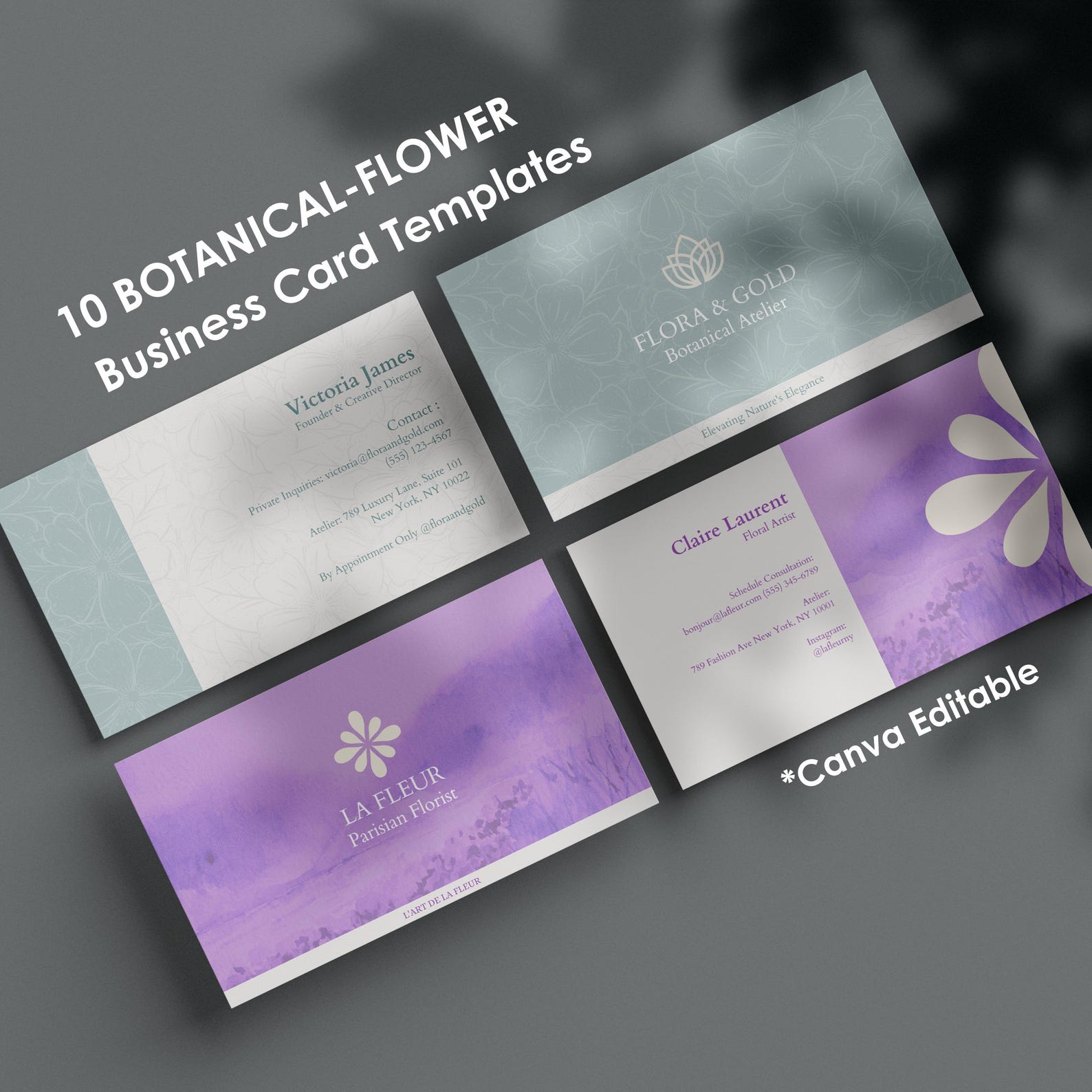 10 Botanical-flower Business Card Templates - Etsy