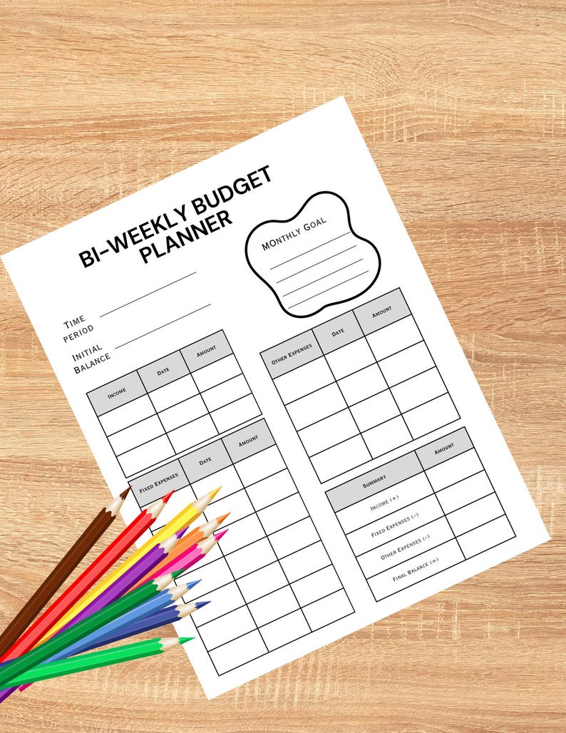 Bi-weekly Budget Planner Printable A4 and A5 Budget Tracker Template ...
