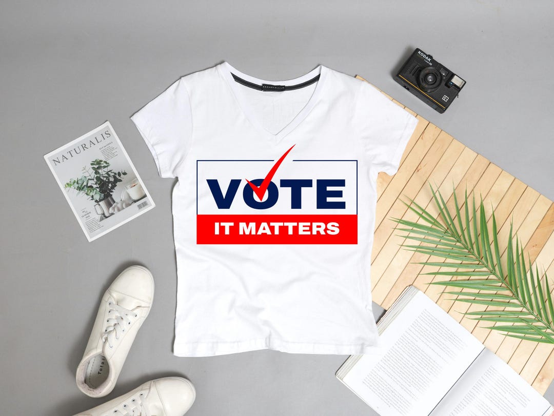 Vote It Matters White T-shirt, Election Democrat Tee, Register to Vote ...