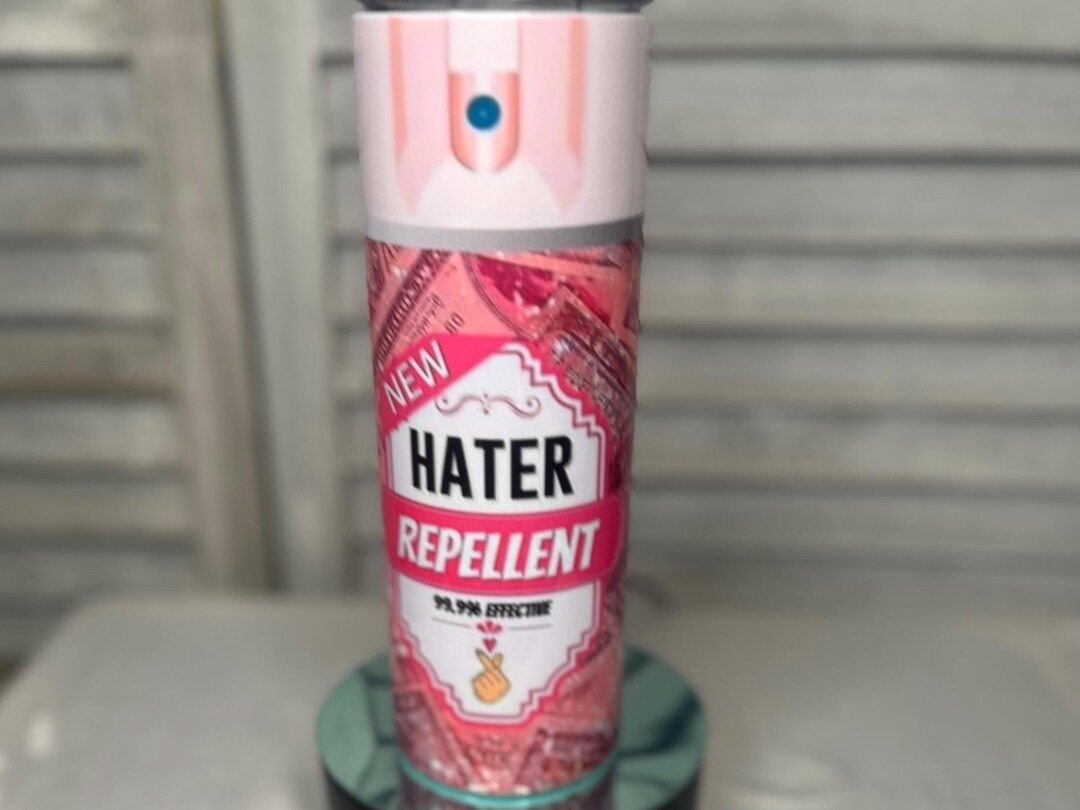 Hater Repellent Spray Bottle Tumbler Haters Be Gone Tumbler Funny Adult ...