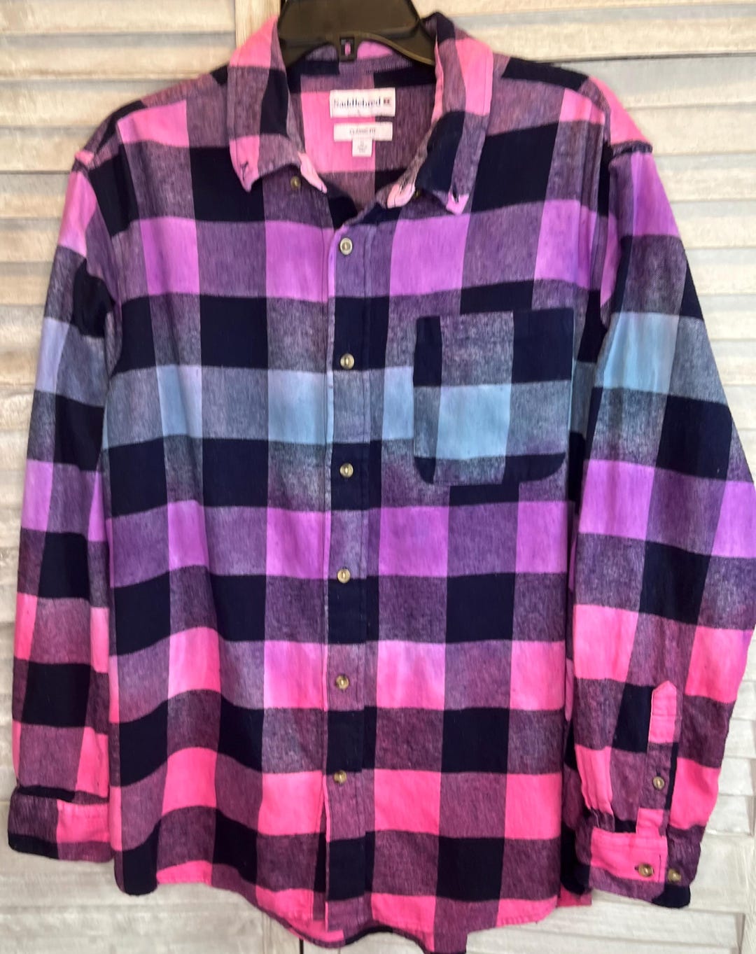 Purple, Pink & Blue Tie Dyed Flannel Shirt Grunge Flannel Hand Dyed ...