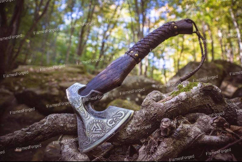Viking Axe | Hand Forged Carbon Steel Outdoor Hatchet With Ashwood ...
