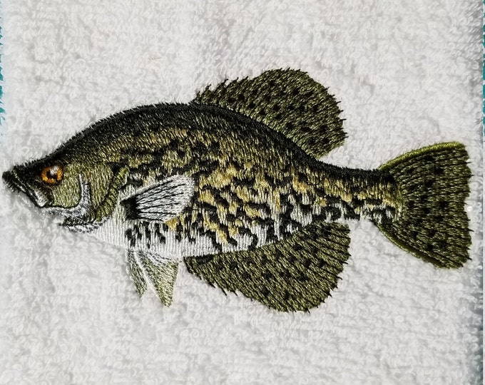 Fishing Towel Embroidered Towel Fish Towel Crappie Hand Towel Bath ...