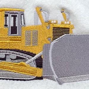 Embroidered Bulldozer - Bulldozer - Embroidered Bulldozer Towel - Hand ...
