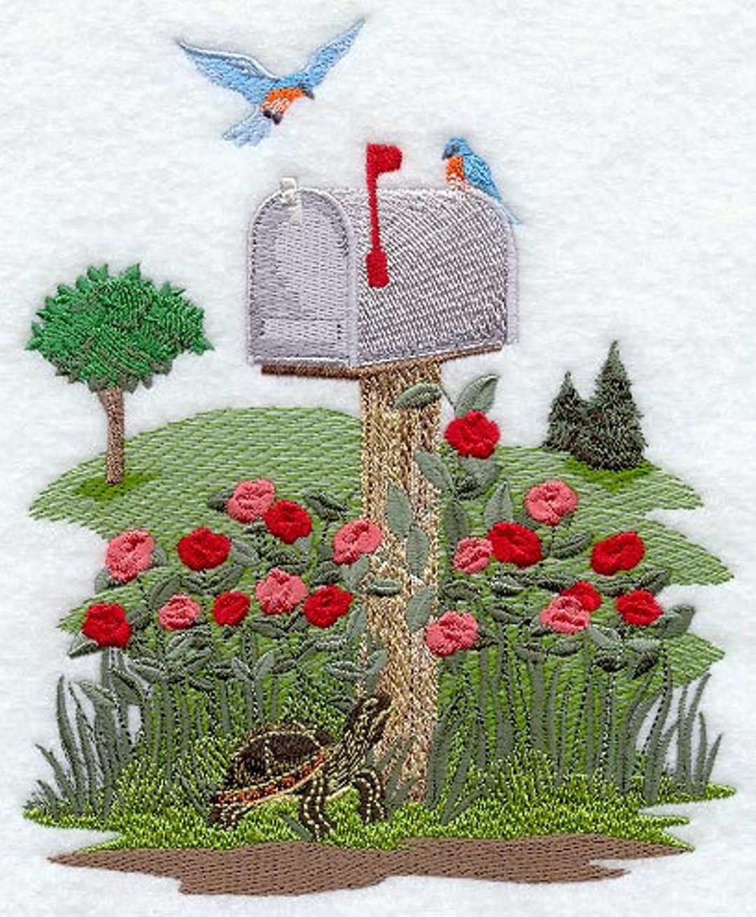 Bluebird Towel Bird Towel Summertime Towel Embroidered - Etsy