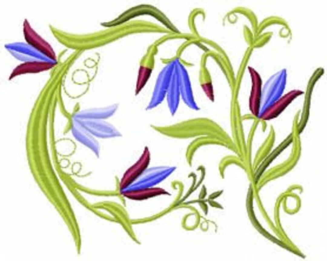 Bellflower Towel - Flower Towel -embroidered Towel - Hand Towel - Bath ...