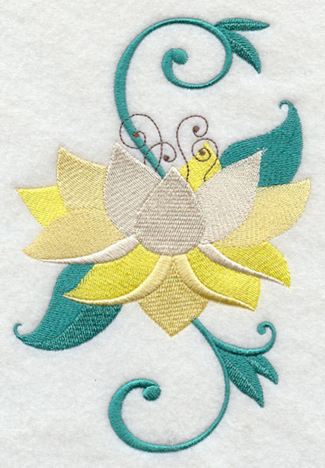 Lotus Towel - Embroidered Towel - Flower Towel - Hand Towel -bath Towel ...