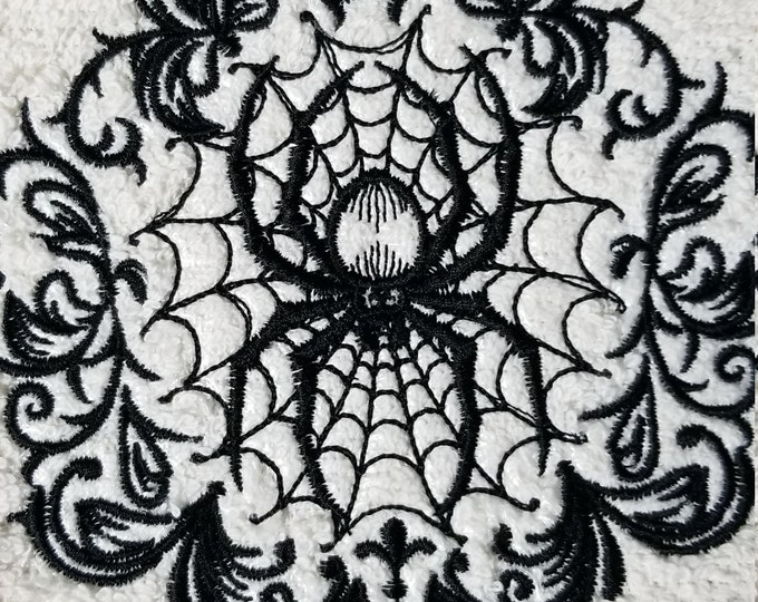 Spider Towel Halloween Towel Spiderweb Towel Gothic - Etsy