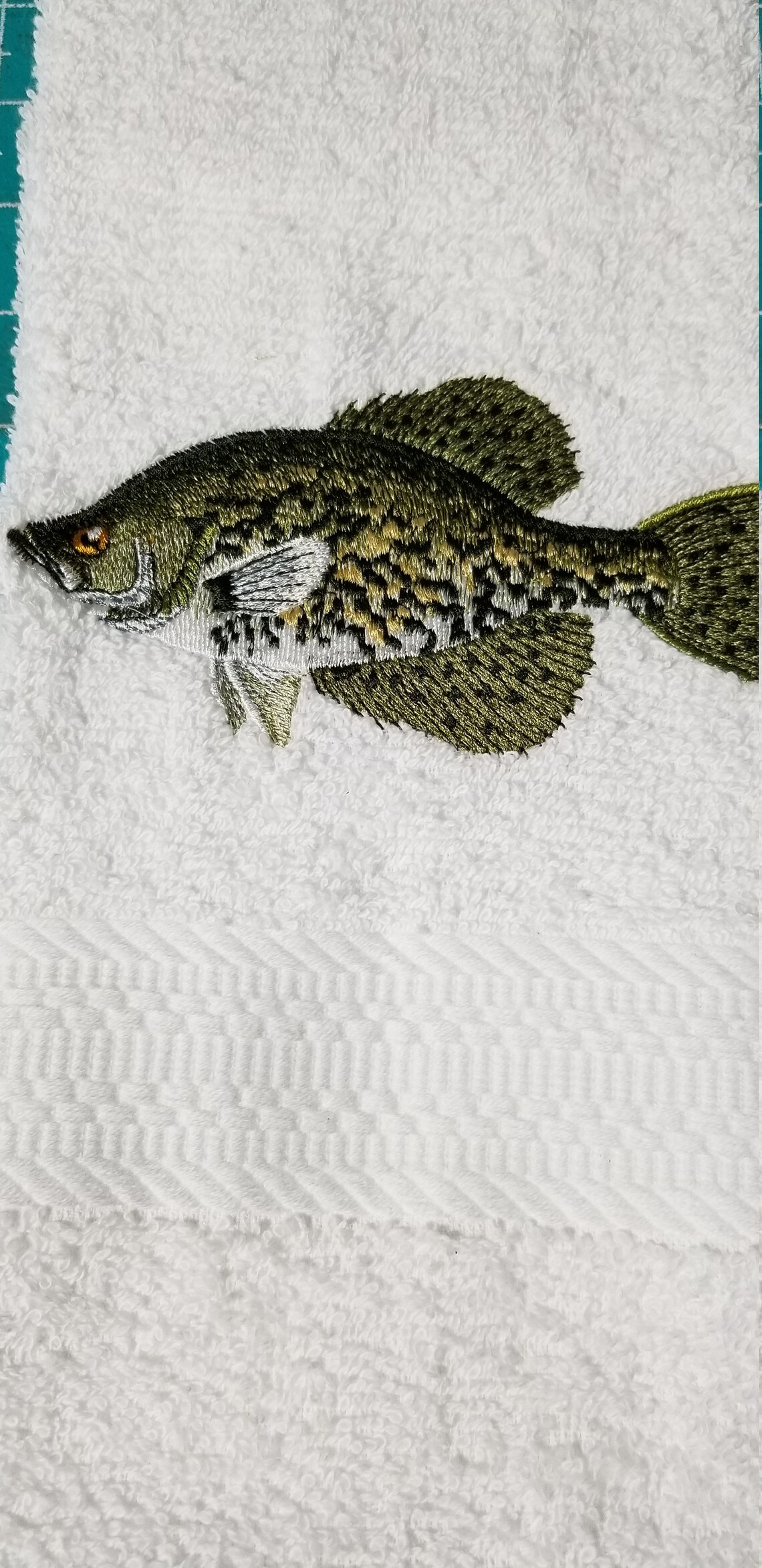 Fishing Towel Embroidered Towel Fish Towel Crappie - Etsy