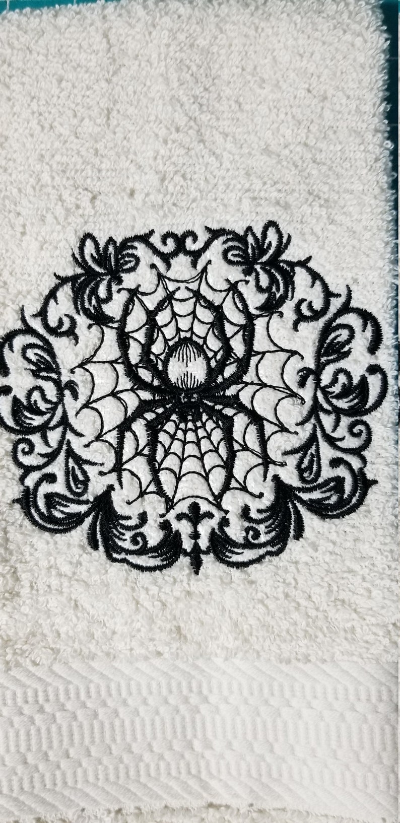 Spider Towel Halloween Towel Spiderweb Towel Gothic | Etsy