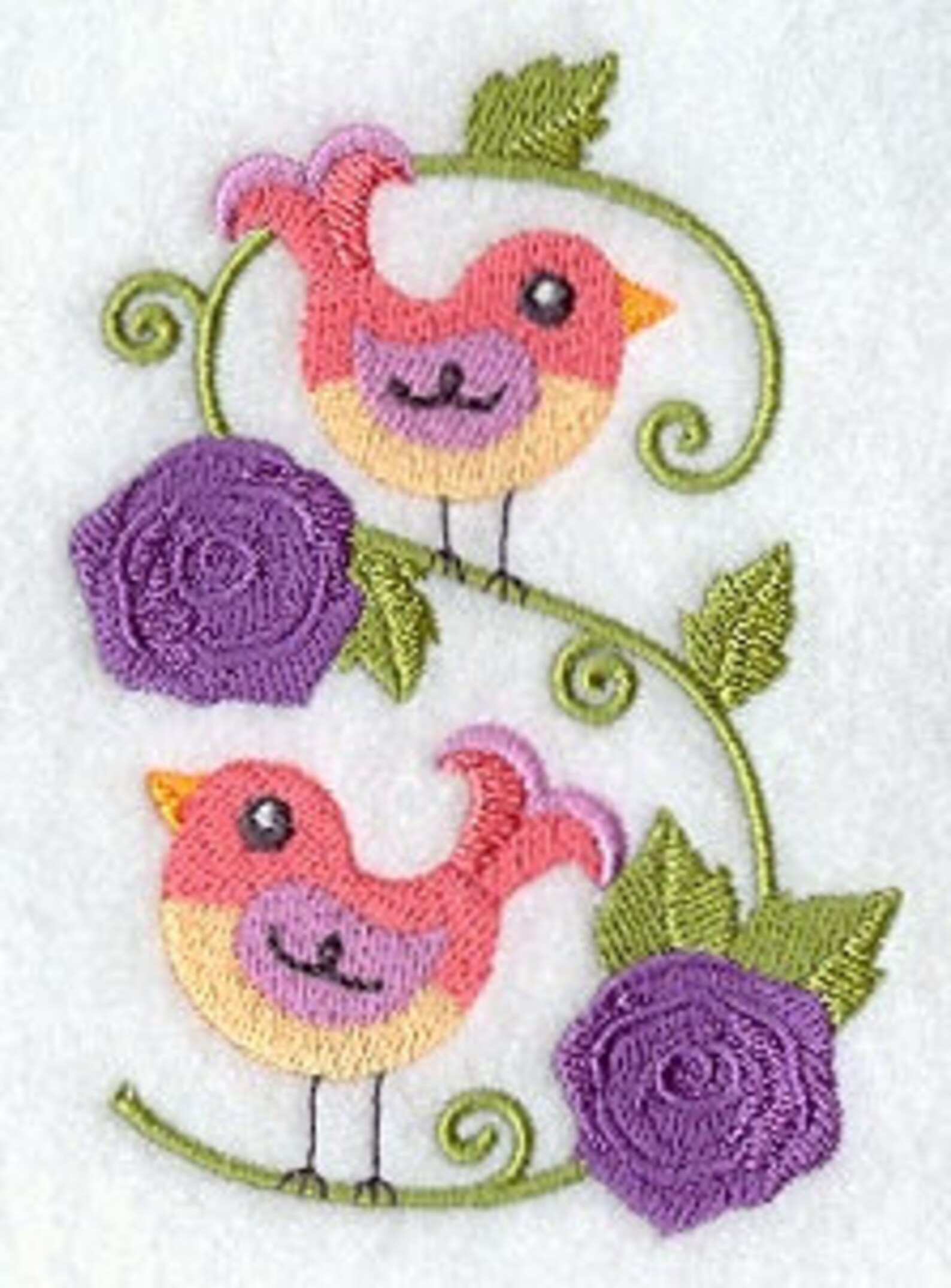 Bird Towel Retro Towel Retro Birds Embroidered Towel - Etsy