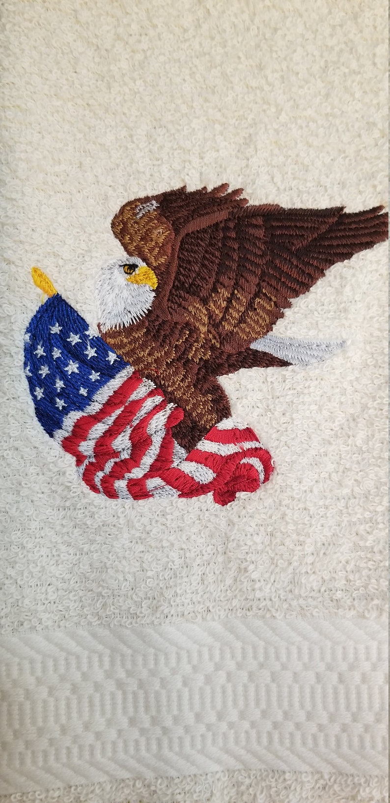 Eagle Towel - Bald Eagle Towel - American Flag - Embroidered Towel ...
