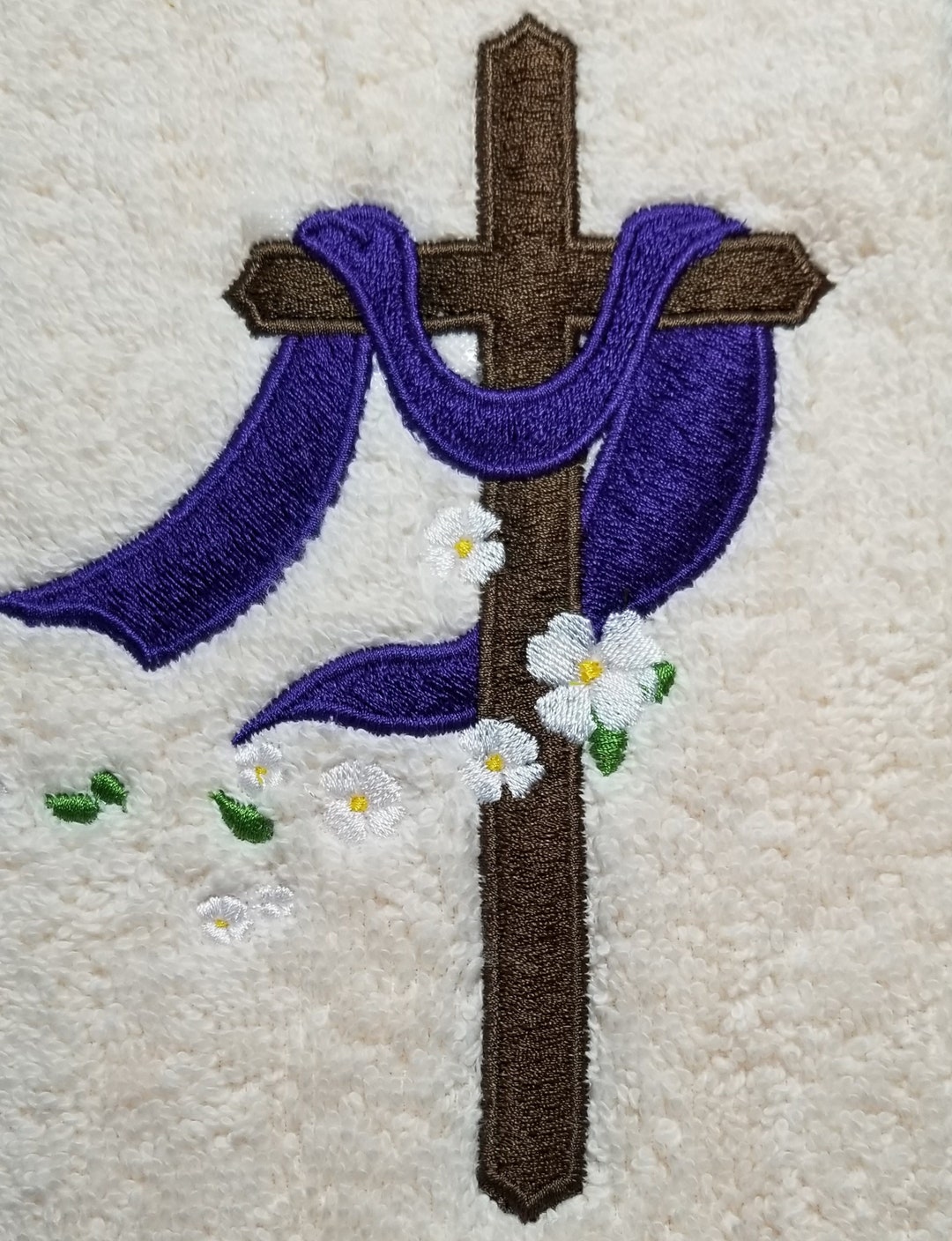 Embroidered Easter Towel - Cross Towel - Religious Towel- Hand Towel ...