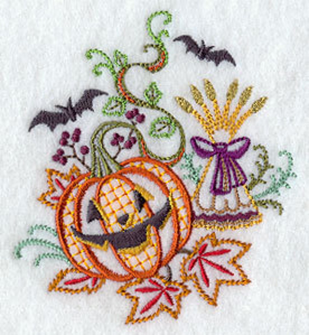 Pumpkin Towel - Halloween Towel - Embroidered Towel - Hand Towel ...